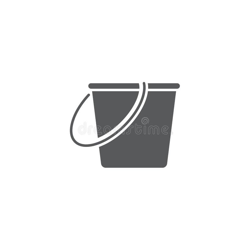 Empty Bucket Vector Icon Symbol Isolated on White Background Stock ...