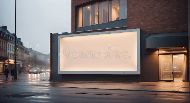 Empty Building Billboard Mock Up Template Poster Stock Image - Image of ...