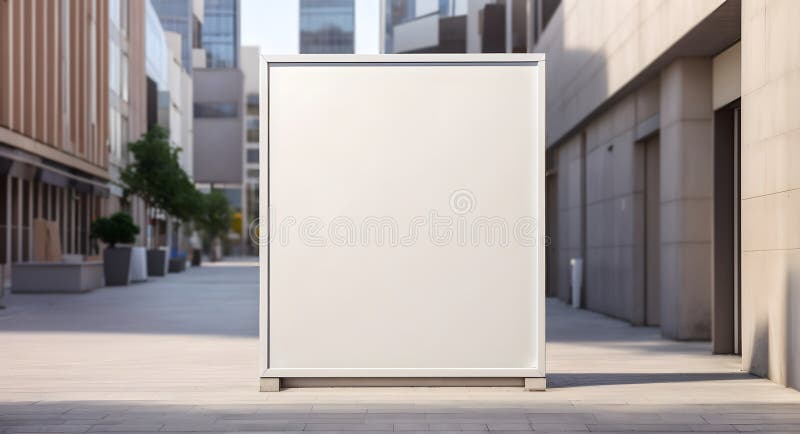 Empty Building Billboard Mock Up Template Poster Stock Photo - Image of ...