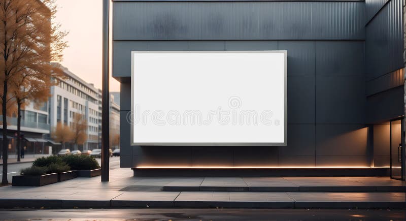 Empty Building Billboard Mock Up Template Poster,modern Design Stock ...