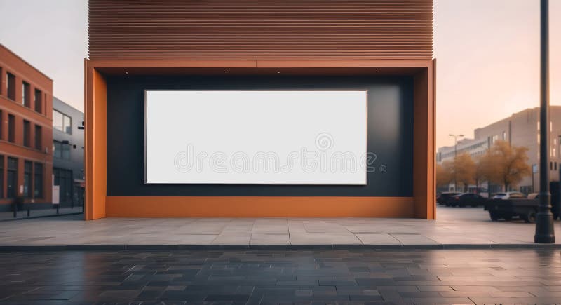Empty Building Billboard Mock Up Template Poster,modern Design Stock ...