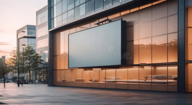 Empty Building Billboard Mock Up Template Poster Stock Image - Image of ...
