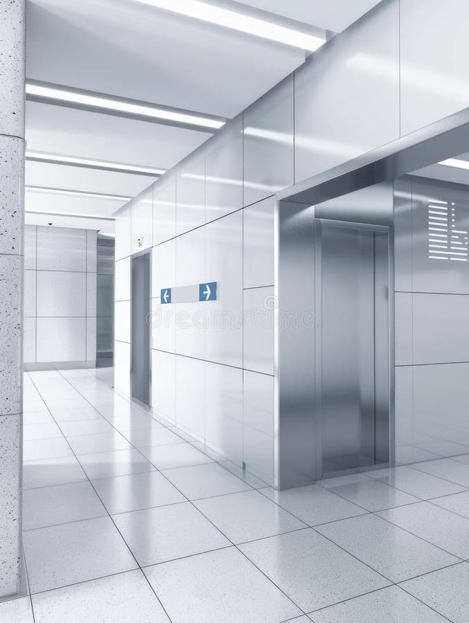 Empty Building Elevator Hallway Stock Photo - Image of hall, design ...