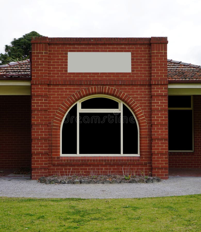Empty Building Made Out of Red Brick Stock Image - Image of facade ...