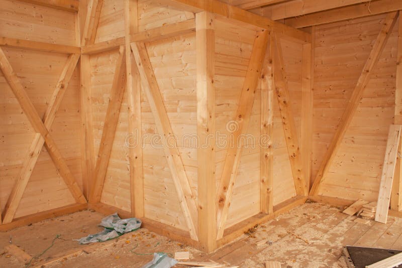 Empty Building Site Ecological House. External Work On The Building ...