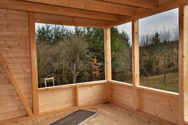 Empty Building Site Ecological House. External Work on the Building ...