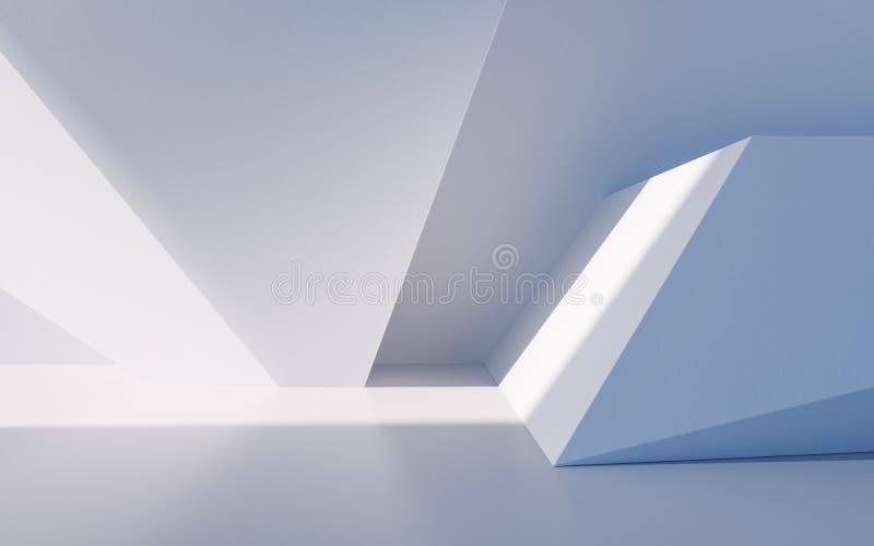 Empty Building Structure with Geometric Structure, 3d Rendering Stock ...