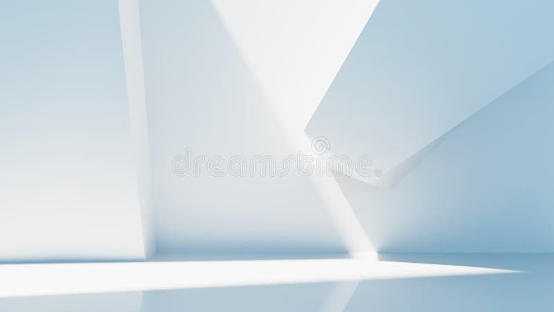 Empty Building Structure with Geometric Structure, 3d Rendering Stock ...