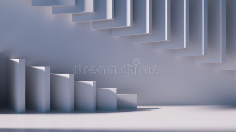 Empty Building Structure with Geometric Structure, 3d Rendering Stock ...