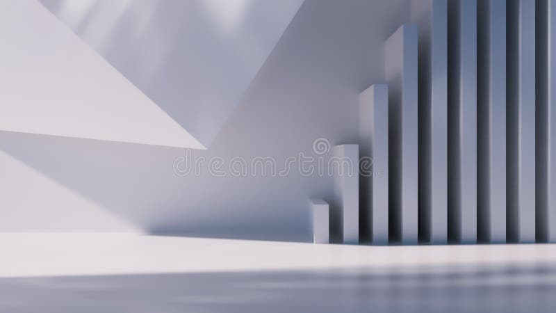 Empty Building Structure with Geometric Structure, 3d Rendering Stock ...