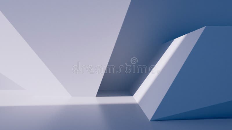 Empty Building Structure with Geometric Structure, 3d Rendering Stock ...