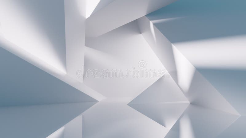 Empty Building Structure with Geometric Structure, 3d Rendering Stock ...