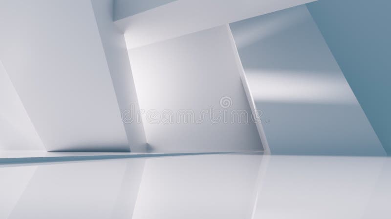 Empty Building Structure with Geometric Structure, 3d Rendering Stock ...