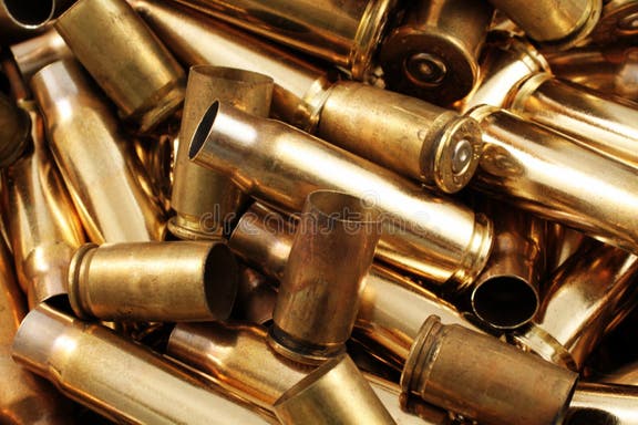 Empty Bullet Casings Close Up Stock Image - Image of brass, casing ...