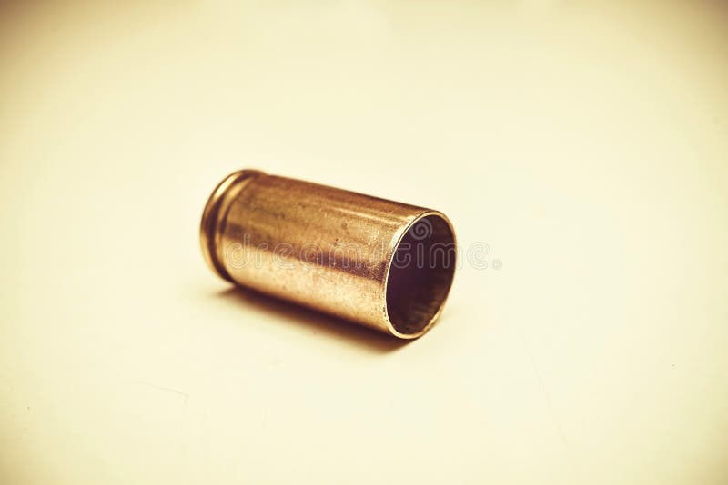 Empty 9mm Bullet Shells Over White Background Stock Photo - Image of ...