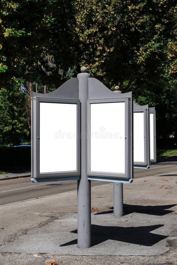 Empty Bulletin Boards in Park Stock Photo - Image of clean, design ...