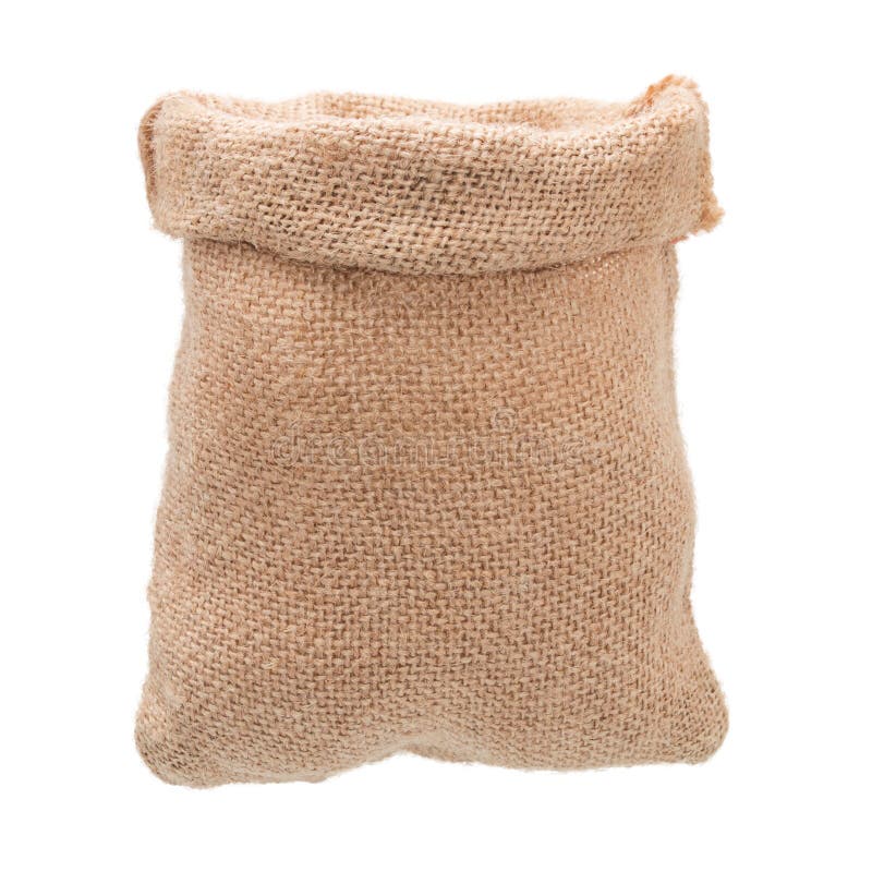 Empty Burlap Bag Isolated on Stock Photo - Image of abstract, open ...