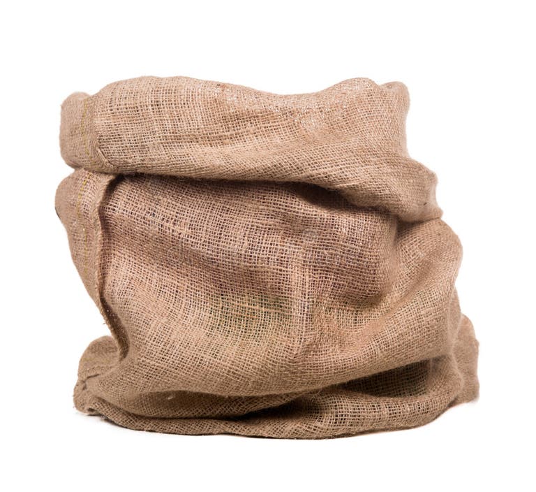 Empty burlap bag or sack stock photo. Image of claus - 129639278