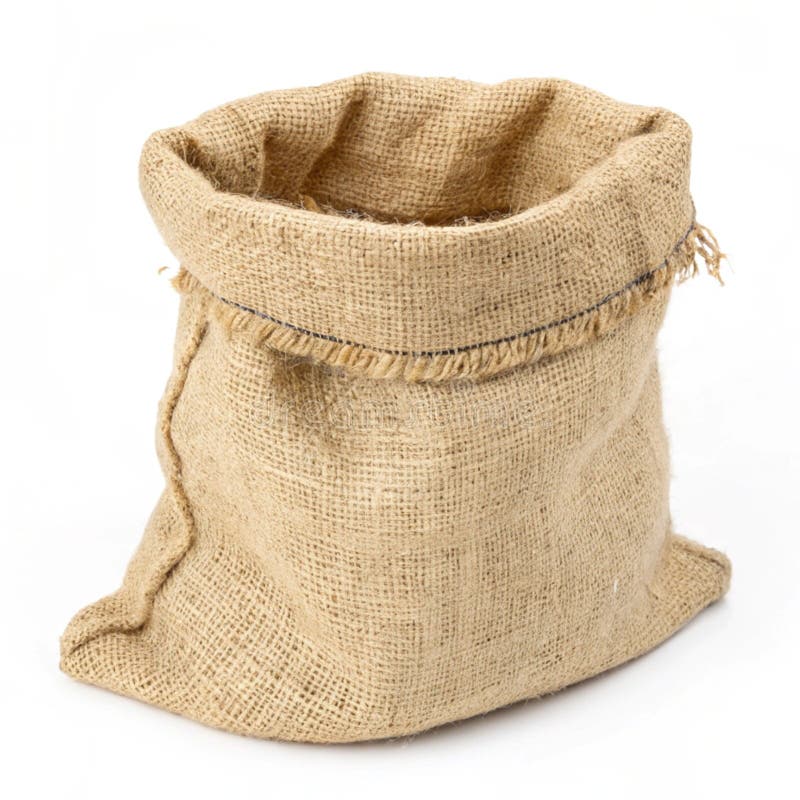 Empty Burlap Sack Isolated on White Background Stock Illustration ...