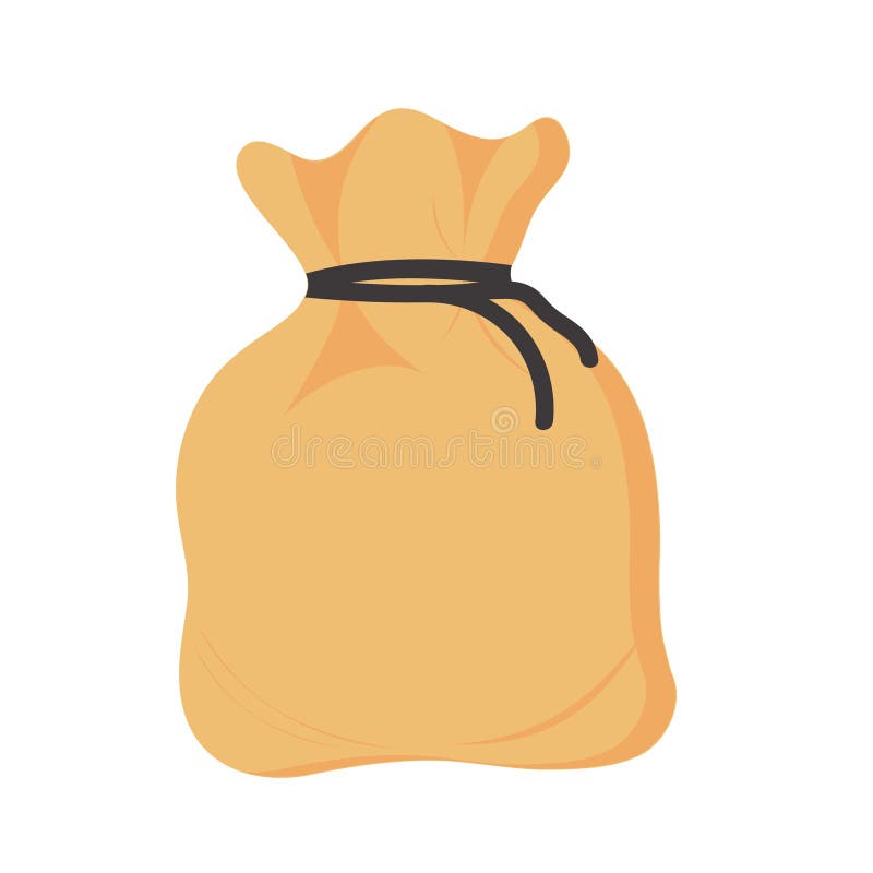 An Empty Burlap Sack. Isolated on White Background Stock Vector ...
