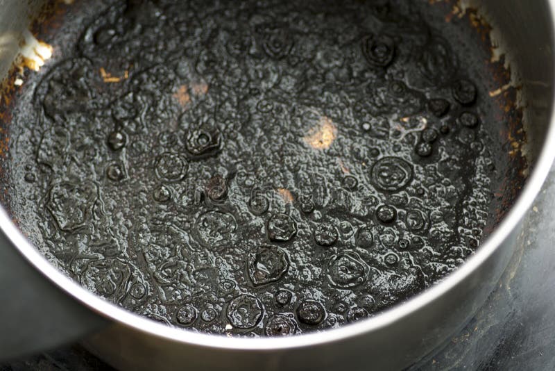 Empty Burnt Pot with Black Bottom Stock Image - Image of empty, greasy ...