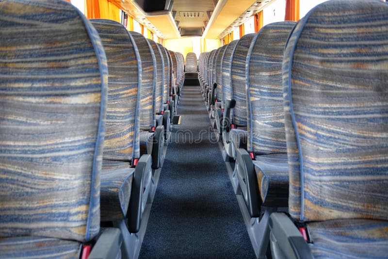 Empty bus interior stock image. Image of coach, travel - 122095823