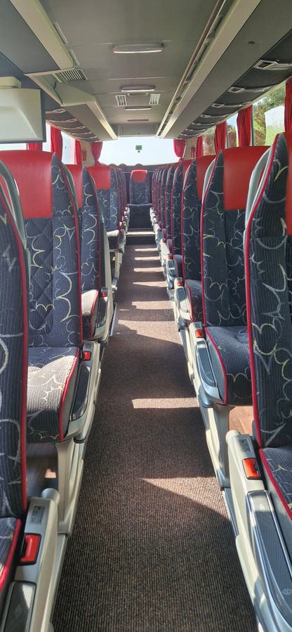 Empty Bus Interior Seats. Inside a Bus, Empty Seats in Shuttle Bus ...