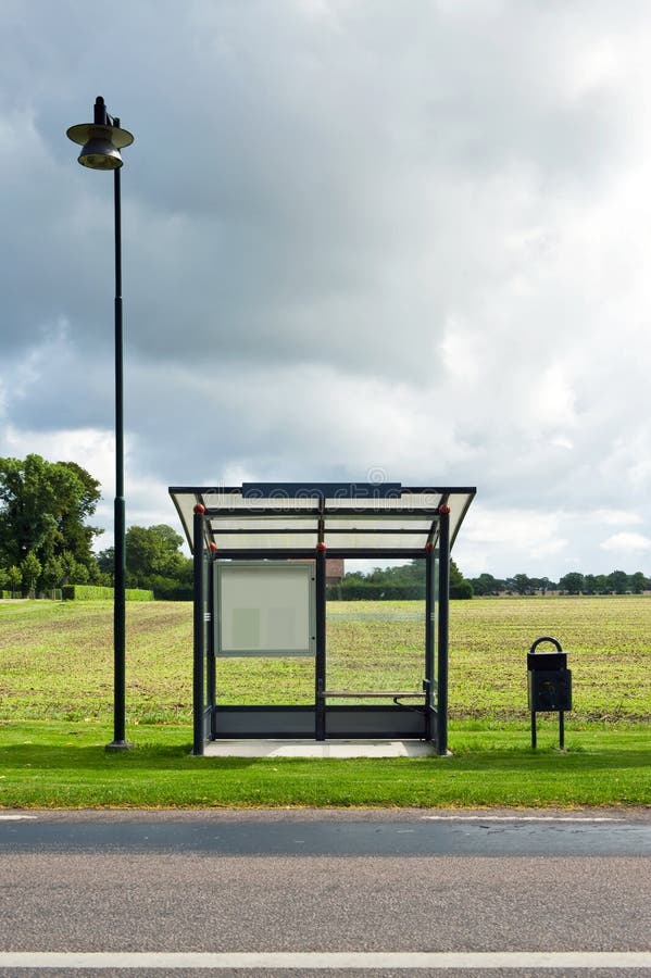 Empty Bus Stop stock photo. Image of gray, street, post - 11366428