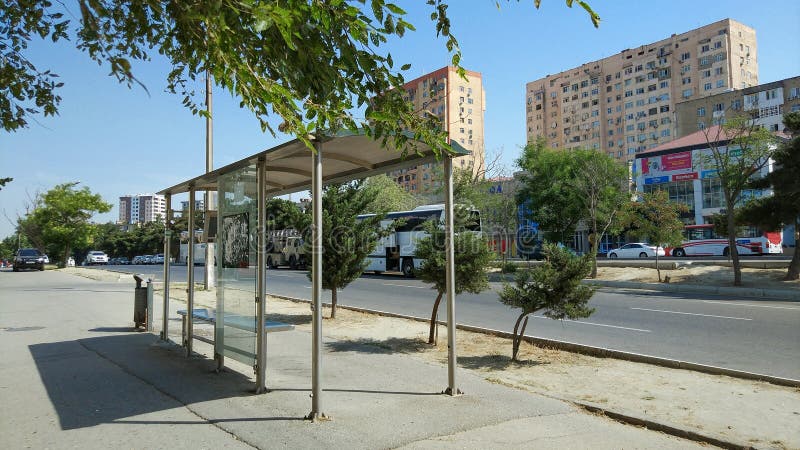 Empty Bus stop editorial stock image. Image of street - 76046804