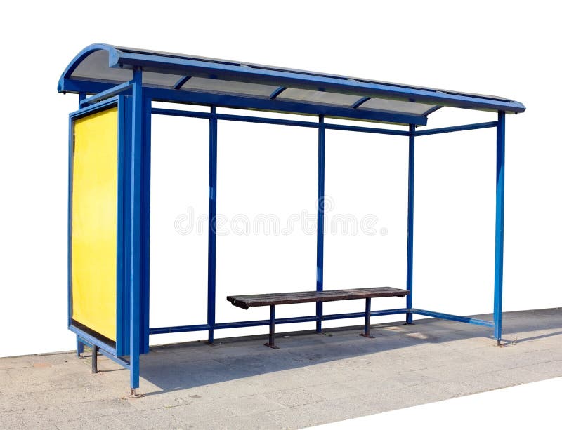 Empty bus stop iand bench stock image. Image of background - 310754599