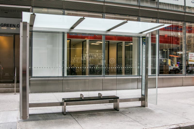 An empty bus stop editorial photo. Image of transportation - 94349701