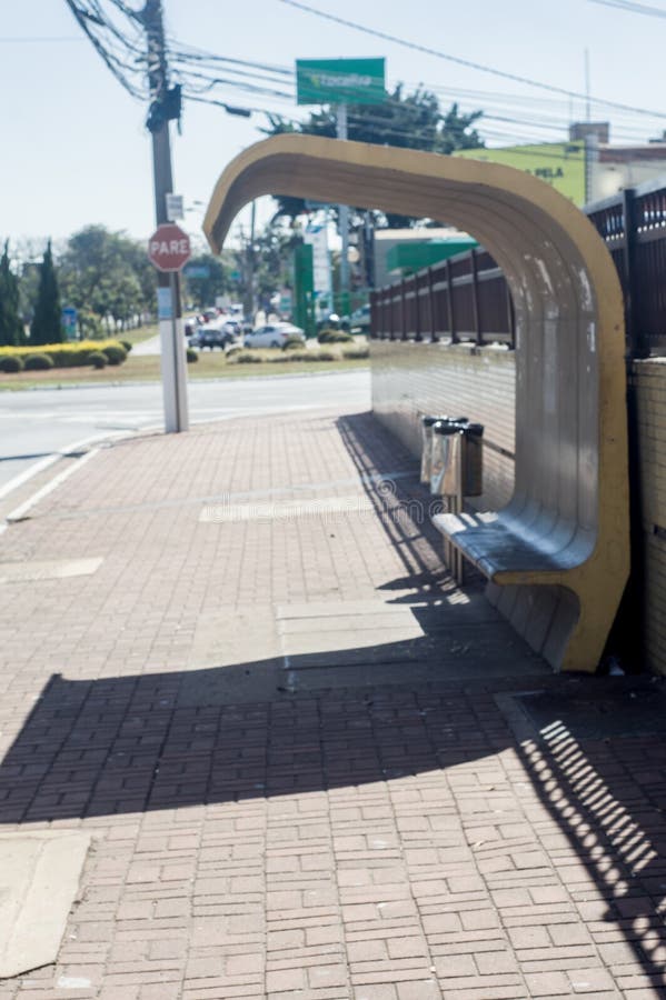 Empty Bus Stop in Paulinia-sp with Copy Space, Campinas-sp,brasil-july ...