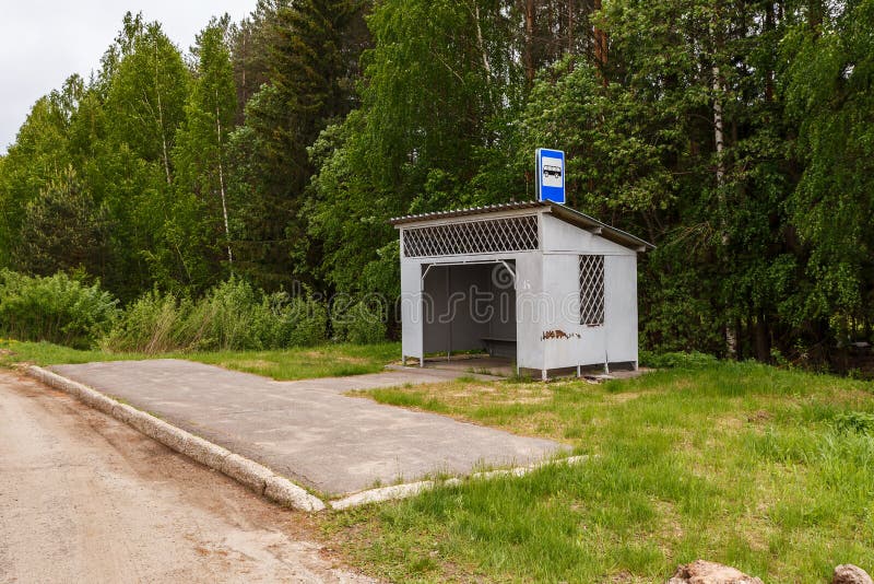Empty bus stop stock photo. Image of transportation - 233105604
