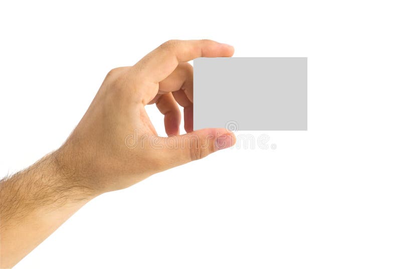 Empty Business Card in a Human Hand Stock Photo - Image of document ...