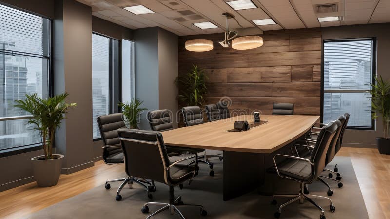 Empty Business Meeting Office Conference Room Stock Illustration ...