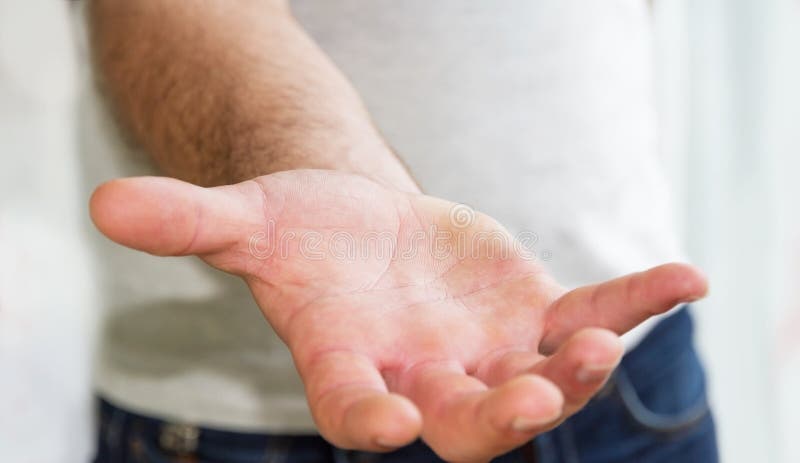 Empty businessman hand stock illustration. Illustration of alone - 77864864