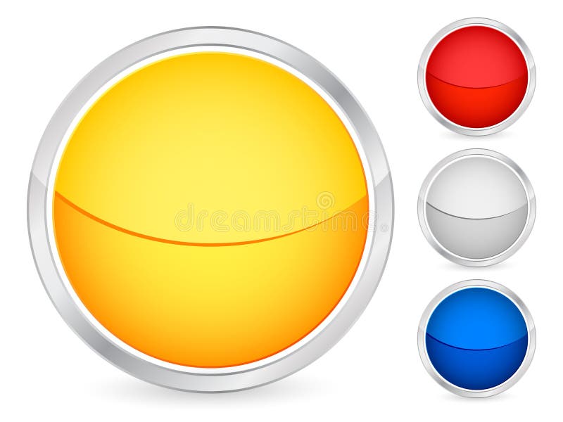 Empty yellow circle icon stock vector. Illustration of shadow - 5268791
