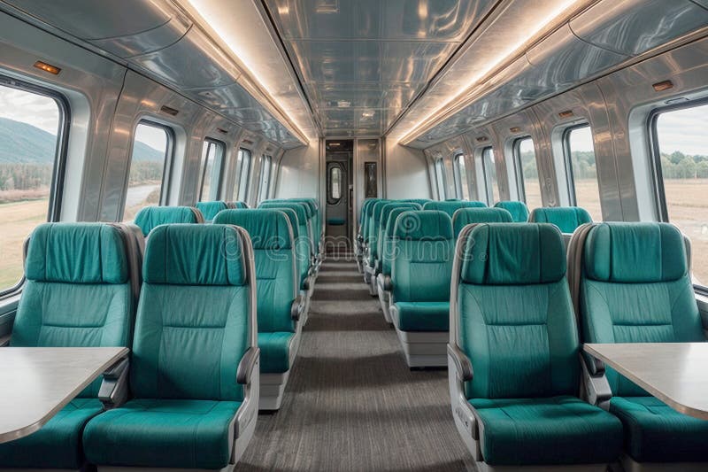Empty Cabin of a Modern Passenger Train Stock Illustration ...