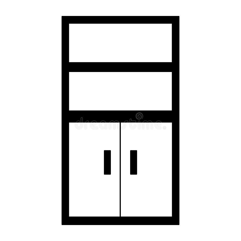 Empty Cabinet with Open Doors. Vector Illustration Stock Vector ...