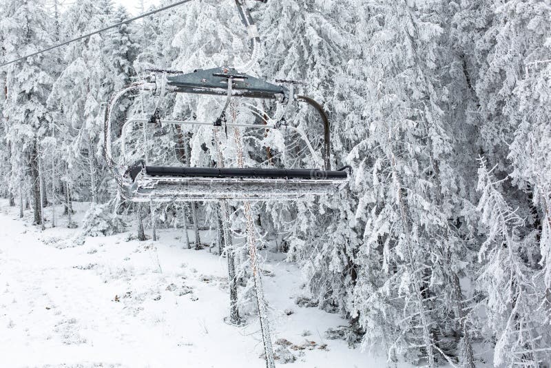 Empty Cable Car on the Cableway Transport System Stock Image - Image of ...