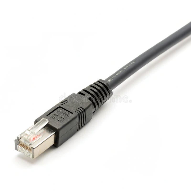 Empty Cable Connection Isolated on White Background Stock Illustration ...