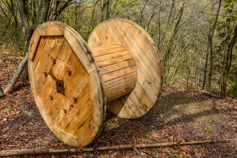An Empty Cable Reel is Left on Site. the Problem of Ecology Stock Image ...