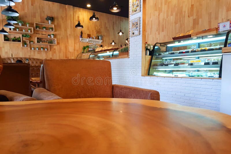 Empty Cafe or Bar Interior, Daytime Stock Photo - Image of closeup ...