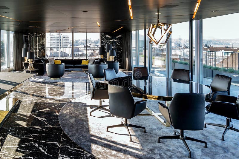 Empty Cafe. Modern Cafe Interior in Luxury Style Editorial Photography ...