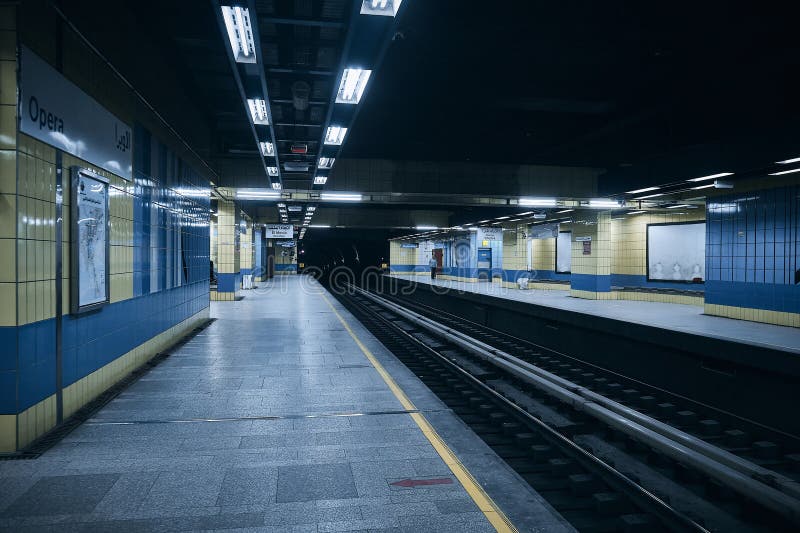 Empty Cairo metro station stock photo. Image of interior - 289471002