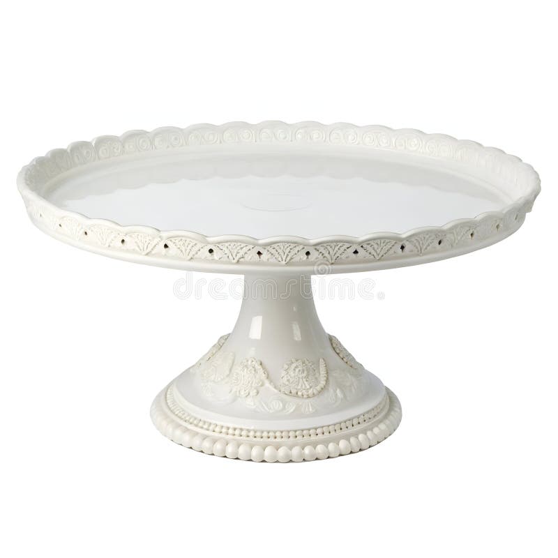 Empty Cake Stand Isolated on White Background Stock Illustration ...
