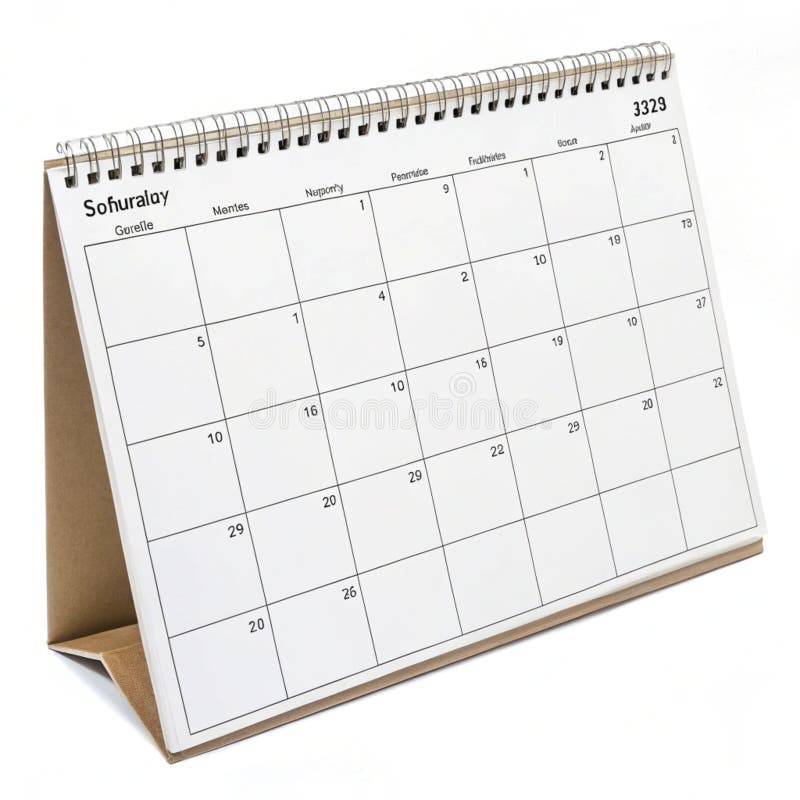 Empty Calendar Isolated on White Background Stock Illustration ...