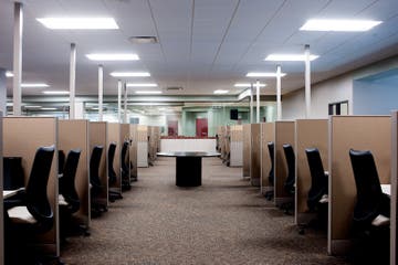 Empty Call Center stock photo. Image of computers, telemarketing - 32120890