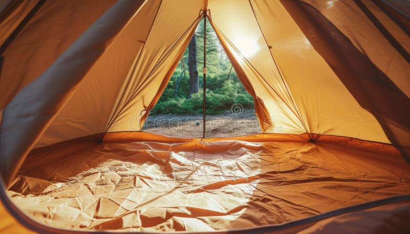 Empty Camping Tent. Camp Trip Concept Stock Illustration - Illustration ...