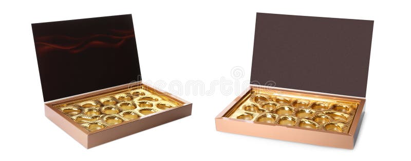 Set with Empty Candy Boxes on White Background. Banner Design Stock ...